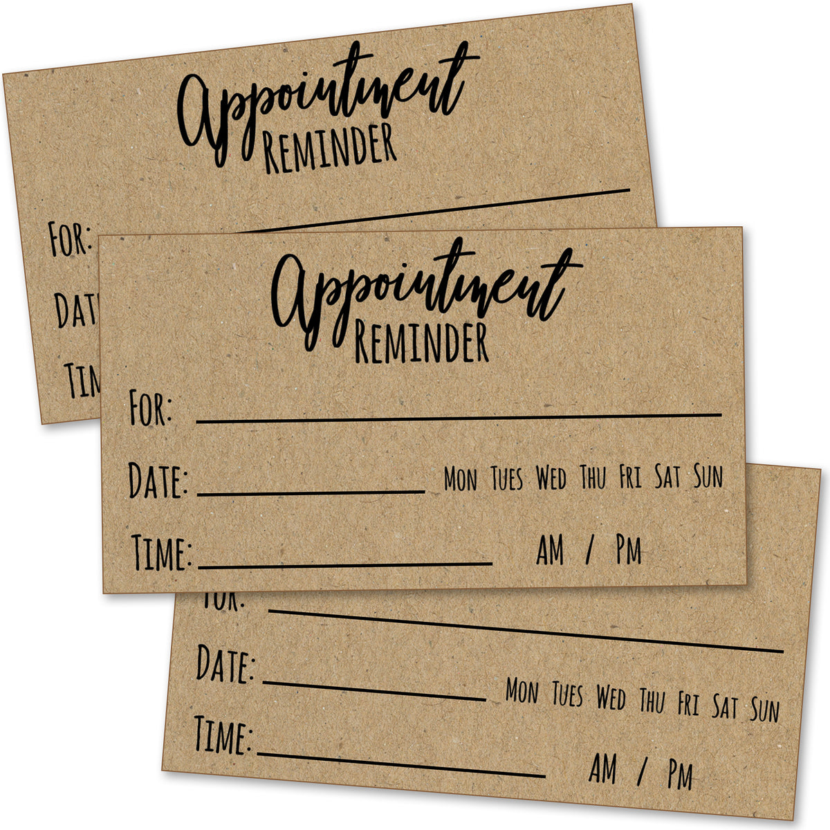 Kraft Appointment Reminder Cards – T Marie Stationery